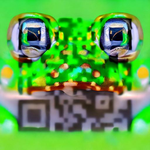 1 Green frog forward facing close up of face