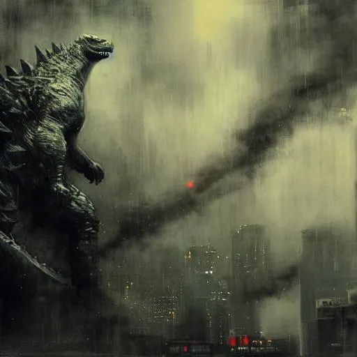 godzilla by jeremy mann, dark cyberpunk style | OpenArt