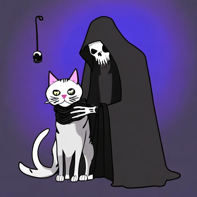 grim reaper’s pet cat | OpenArt