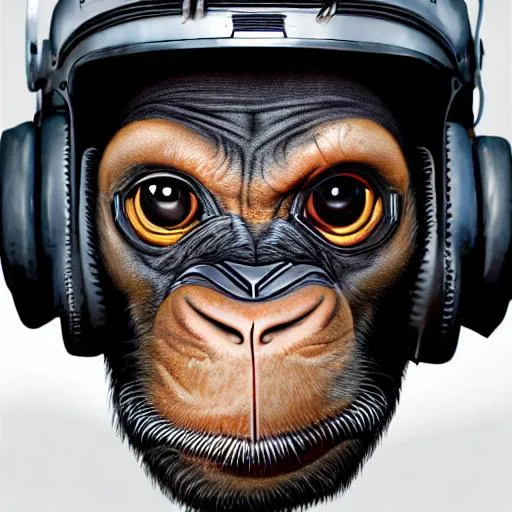 a portrait of an anthropomorphic cyberpunk chimp in... | OpenArt