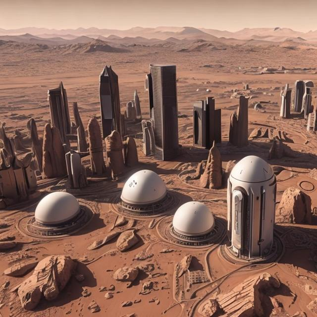 ultrarealistic city based in 2100 on mars
