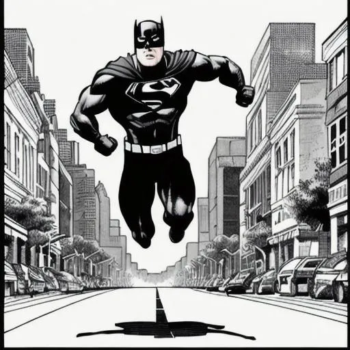 A superhero running down the street in comic book style | OpenArt