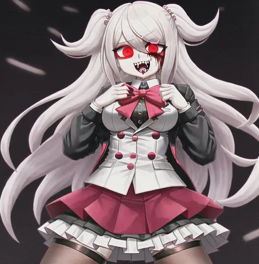 A Danganrompa mastermind girl with blood ,that is ev... | OpenArt