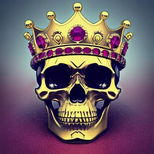 Human Skull with Ruby Diamonds in Eye socket. Gold K... | OpenArt