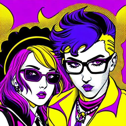Retro non-binary punk rock 70's vibe trippy comic st... | OpenArt
