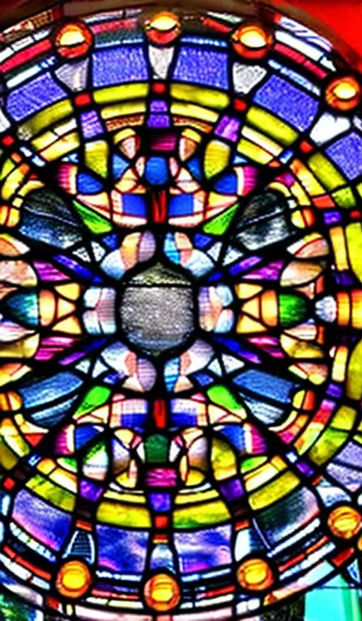 Stained -glass window, LSD, DMT, vivid color, insane... | OpenArt