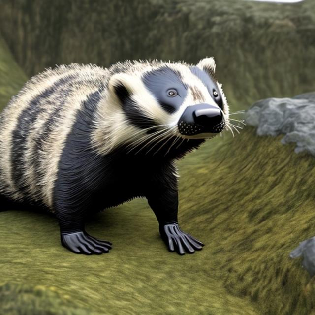 a photo realistic full body image of a badger seal