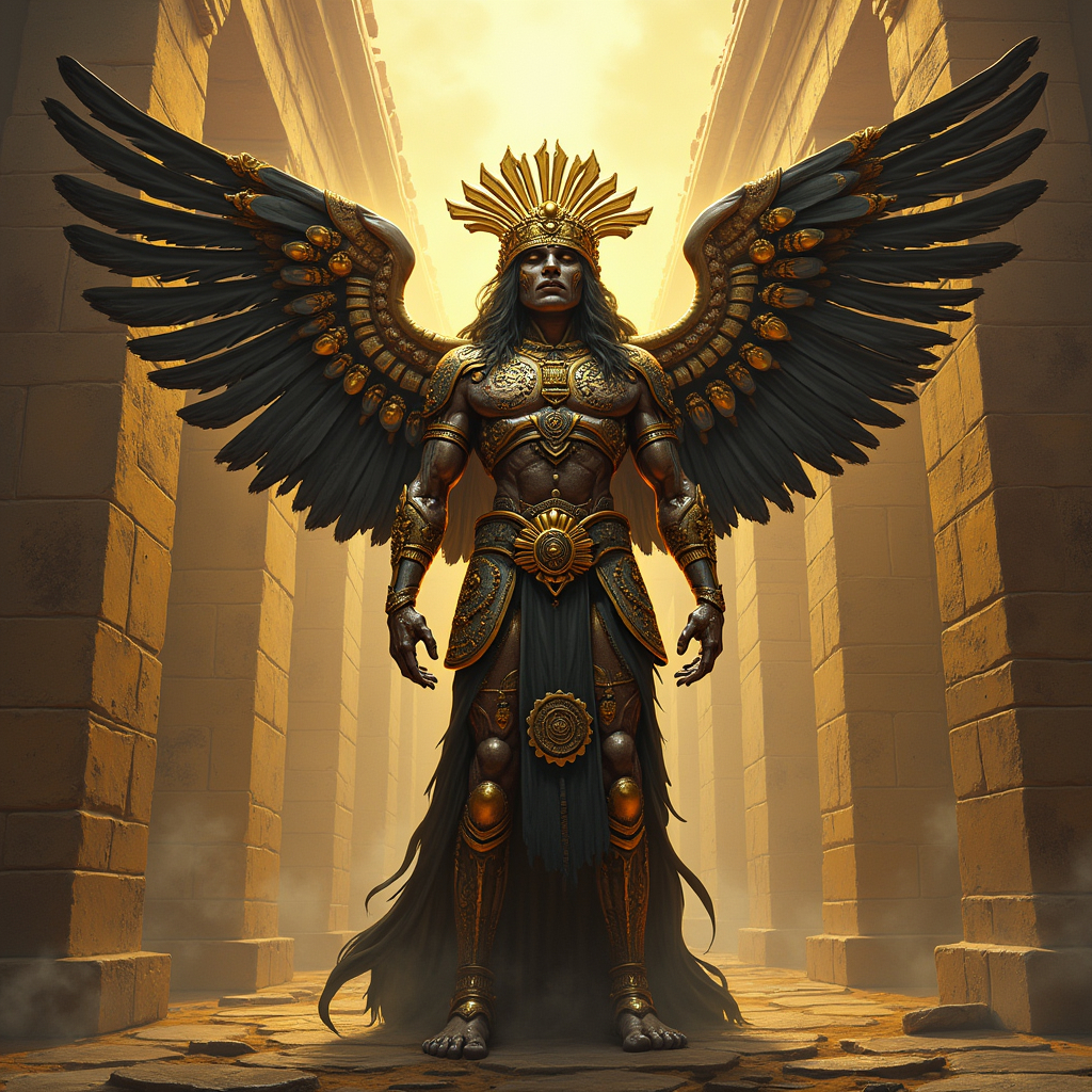 Draw godMictlantecuhtli in all his glorious, realist...