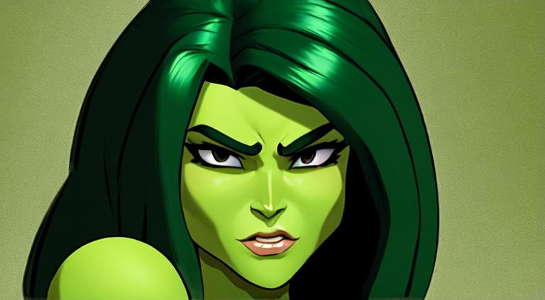 She-Hulk cute, delicate, pretty, stylized
