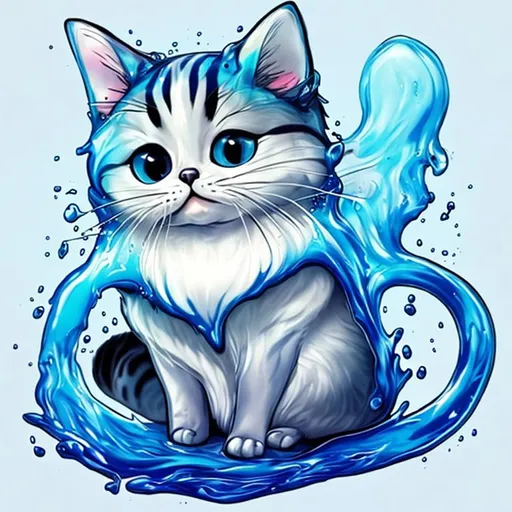 a cartoon cat holding a bottle of milk and a bottle... | OpenArt