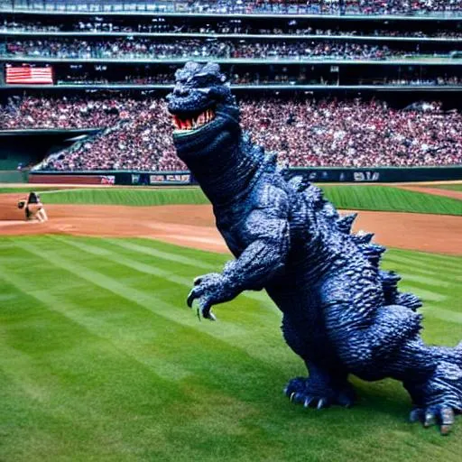 godzilla in fenway park | OpenArt