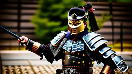 Intricately detailed Samurai in Dark grey and Black...