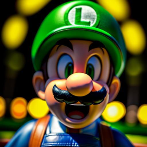 Luigi from Super Mario Bros, scared look, 4k, UHD, H...
