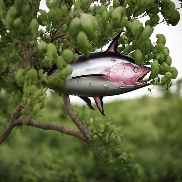 tuna growing on a tree
