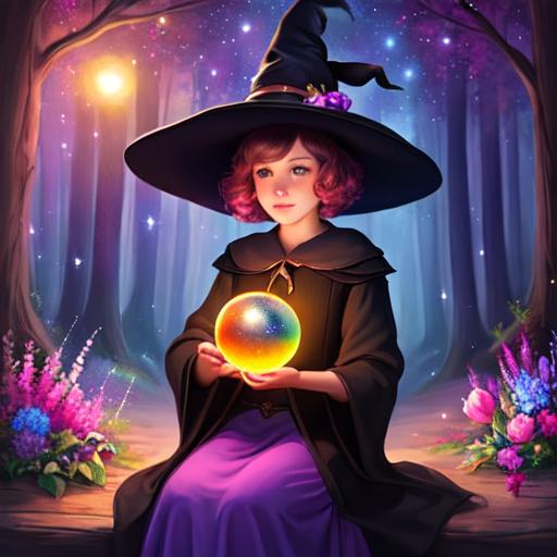 a young witch with short hair, Disney style, witch h... | OpenArt