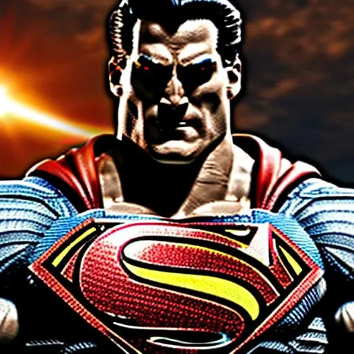 Photorealistic Superman, Full Body Action Pose, Hype...