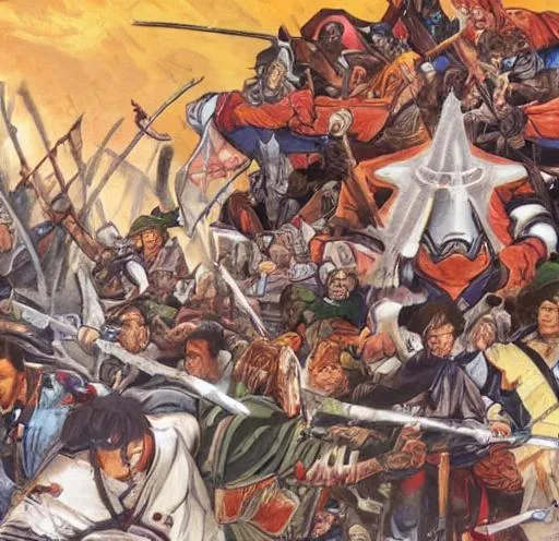 Anime war scene graphic High detail Samurai warrior... | OpenArt