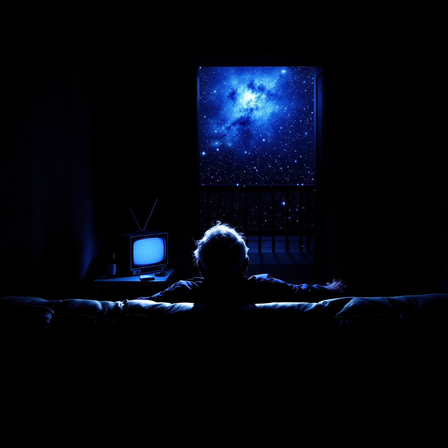 A top-down and slightly behind perspective of an old...