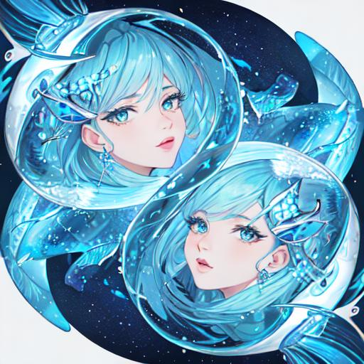Pisces The Two Fishes zodiac as a female human, 8k... | OpenArt