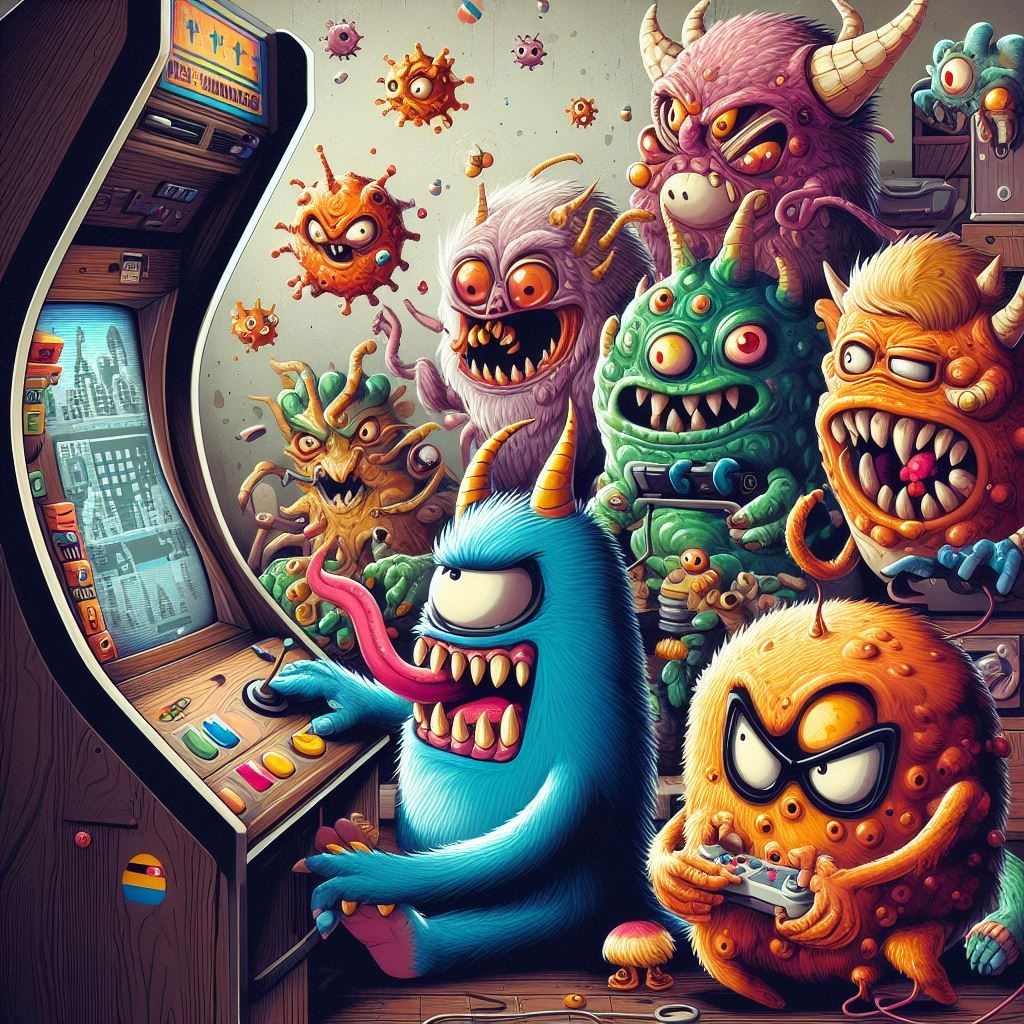 vector blocked cascade of monsters | OpenArt