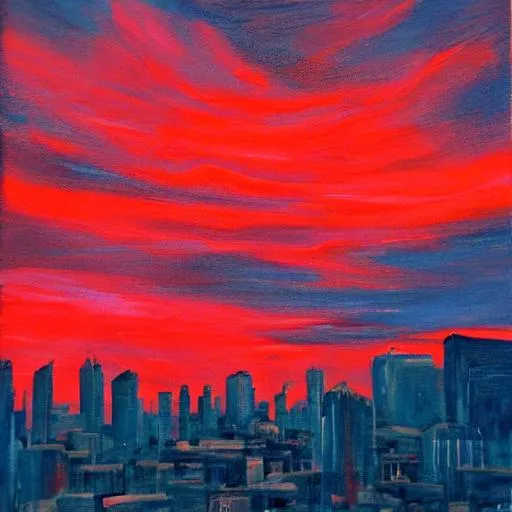 red city sky