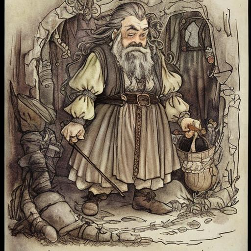 Arthur Rackham style dwarf | OpenArt