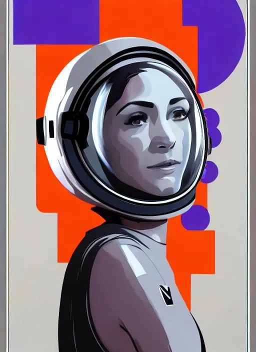 Beautiful girl in a spacesuit, smile on her face | OpenArt