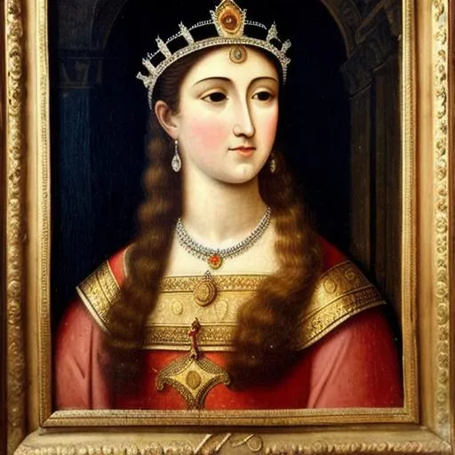 portrait of a 10th-century Italian light-haired queen