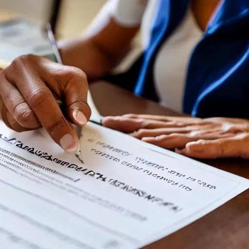 image of a survey questionnaire or a person filling...