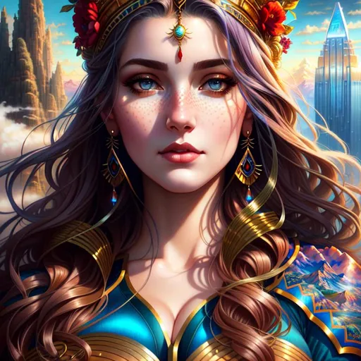 detailed head and shoulders painting of a skyscrape... | OpenArt