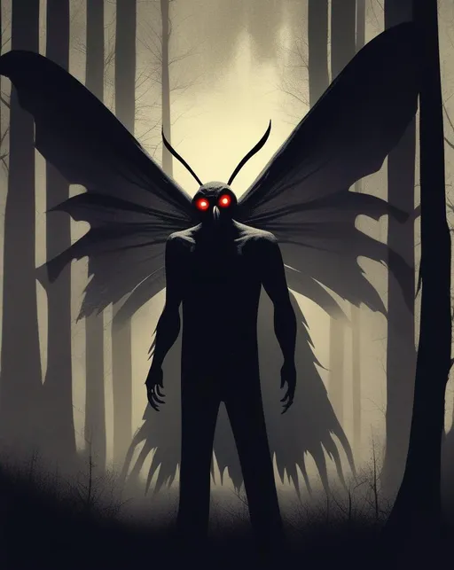 Mothman is described as a bipedal, winged humanoid.... | OpenArt