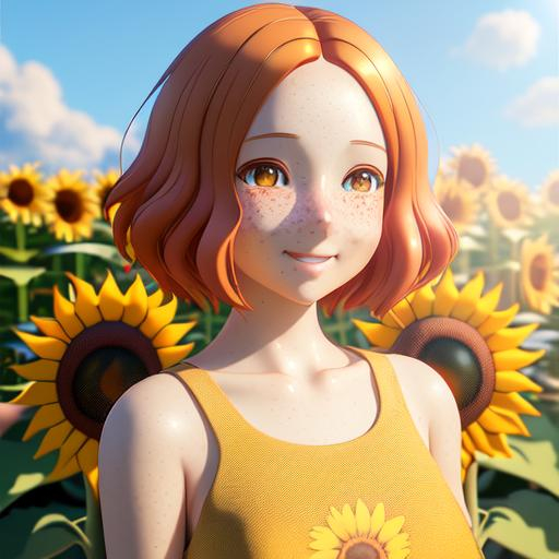 Render of a very beautiful naive 3d anime girl, full... | OpenArt