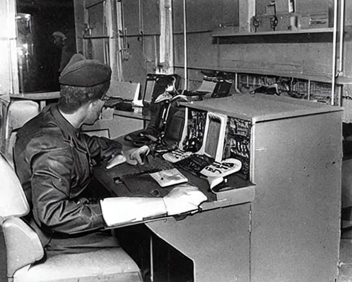 Computer on the Soviet command post | OpenArt
