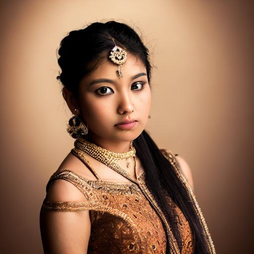 photo realistic portrait of a brown asian princess,... | OpenArt