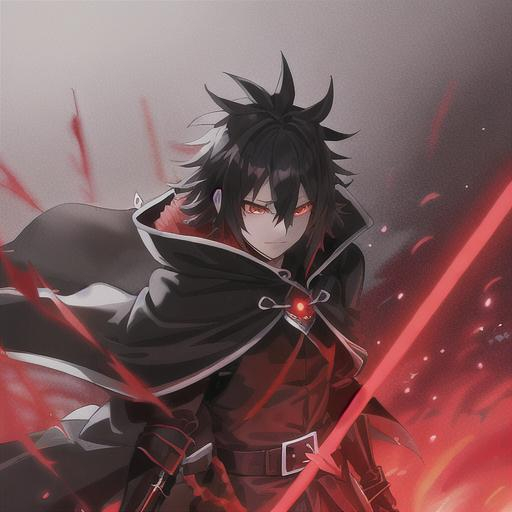 Shadow killer, Glowing red eyes, Black Swords, Shado... | OpenArt
