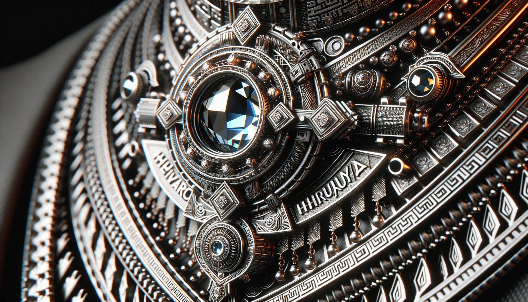 Macro photo capturing the details of a futuristic pi...