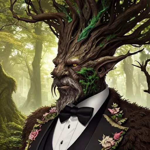 treant {wearing a tuxedo}:: ultra-detailed fantasy d...