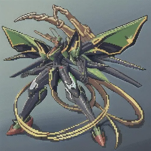 Mecha, snake form, full body, pixel art | OpenArt