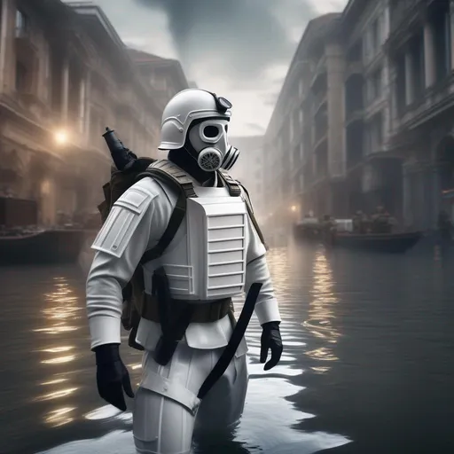 a modern roman military male in white military roman...