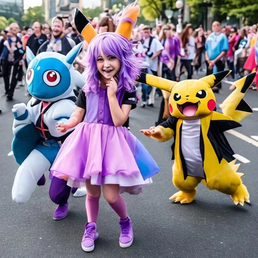 A Parade Of Pokémon Mascot Costumes and A short , ca...
