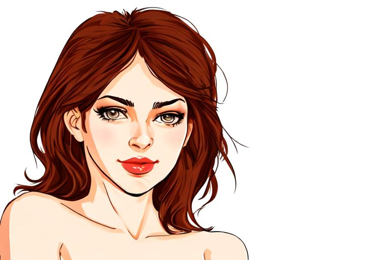 Beautiful woman cartoon portrait