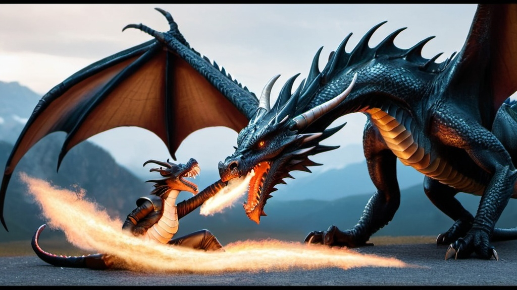 A dragon killing another dragon