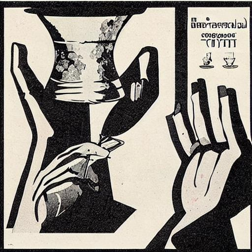 russian constructivist advertisement, marble hand ho...