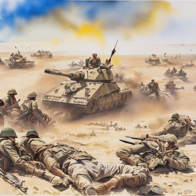 Battle of El Alamein 1942 in watercolor | OpenArt