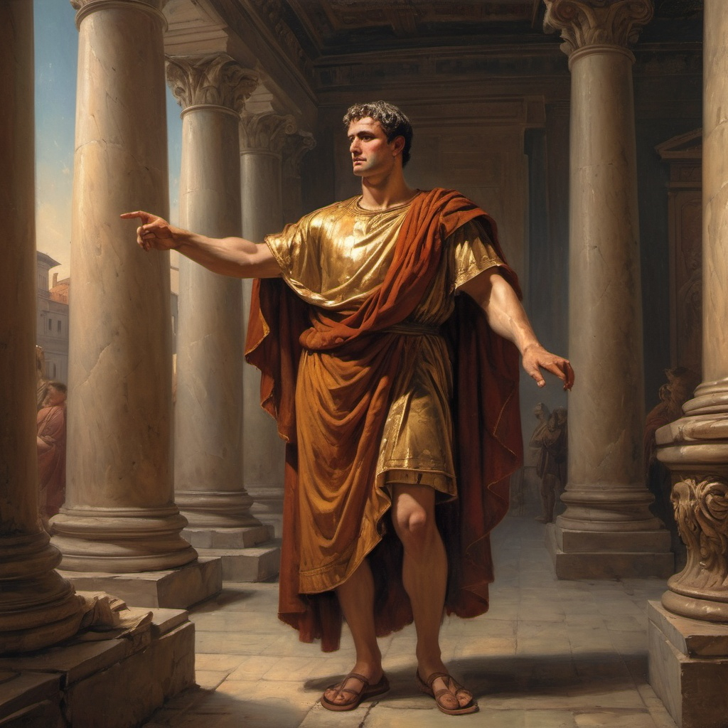 A powerful governor, scene from ancient Rome, 1st ce...