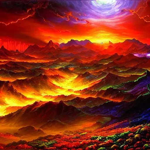 hell oil painting background ,4k, uhd, red, concept... | OpenArt