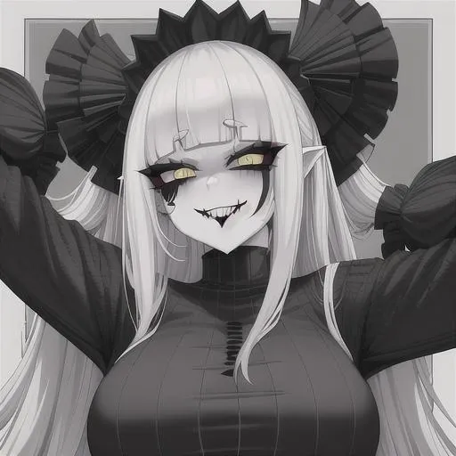 horror, Digital art. woman, Sadistic, Yellow eyes, a... | OpenArt