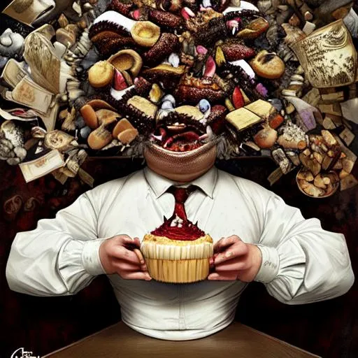 Hyperrealistic insanity of the mind, distorted thoug...