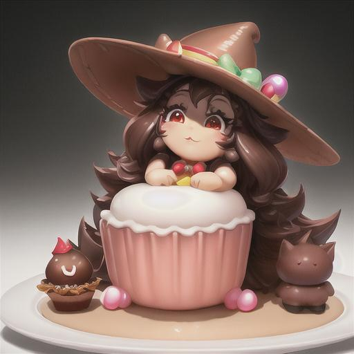 personification of chocolate cupcake, cute hats, gor... | OpenArt