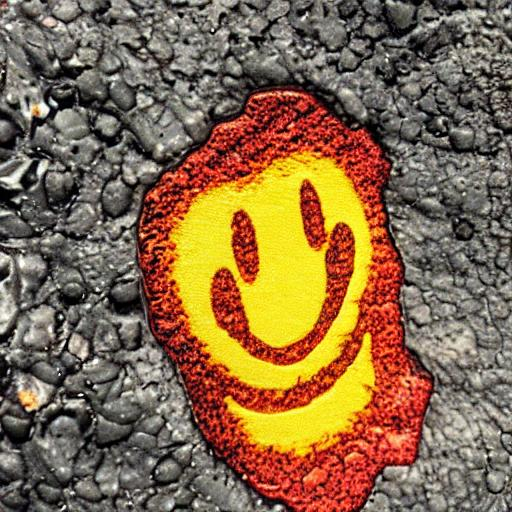 smiley face melting into lava DMT